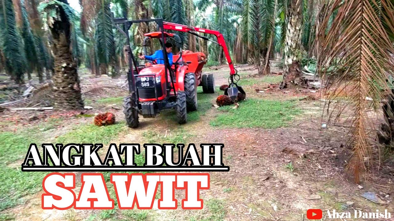 Mesin Loding Buah Kelapa Sawit | Kubota L3200 Crane Grabber - YouTube