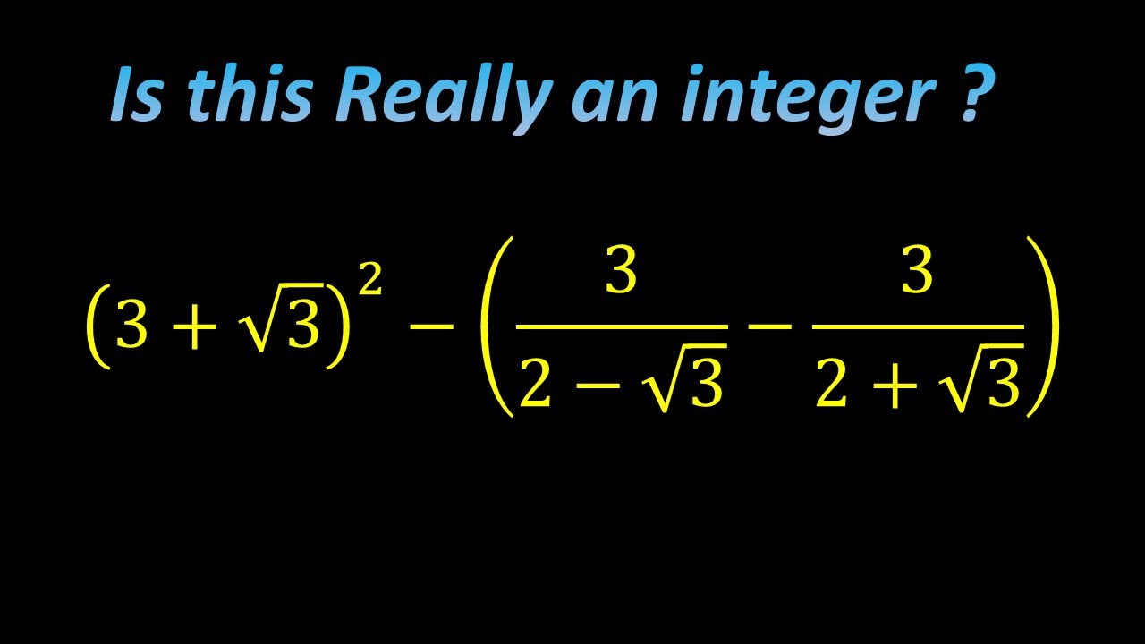 Is this really an integer ? || High School algebra Problem from Norway ...