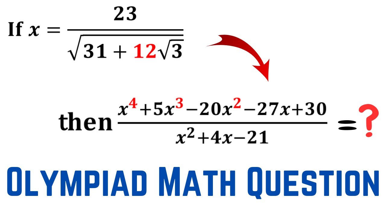 Math Olympiad Puzzler: Can You Solve This Algebraic Expression? - YouTube