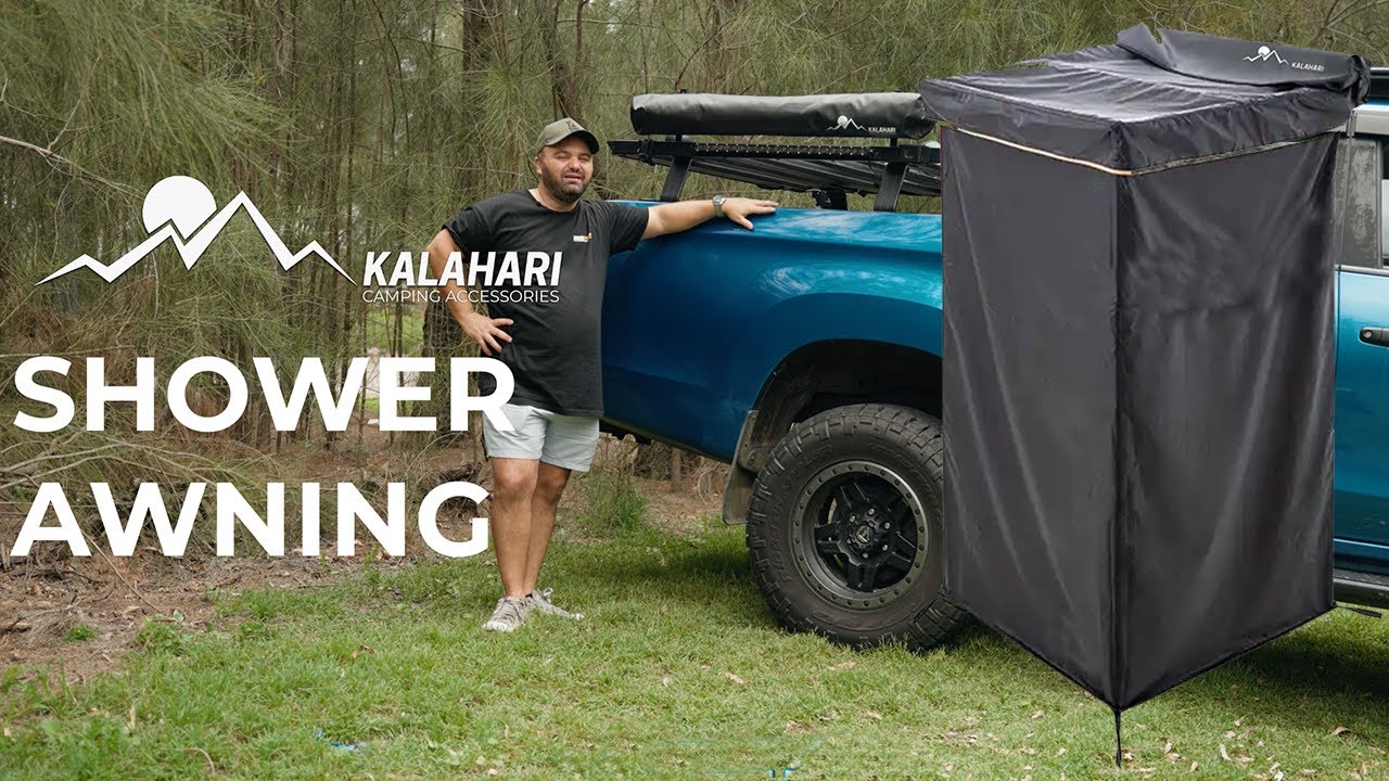 Kalahari Shower Awning - The perfect addition for your 4WD or Van - YouTube