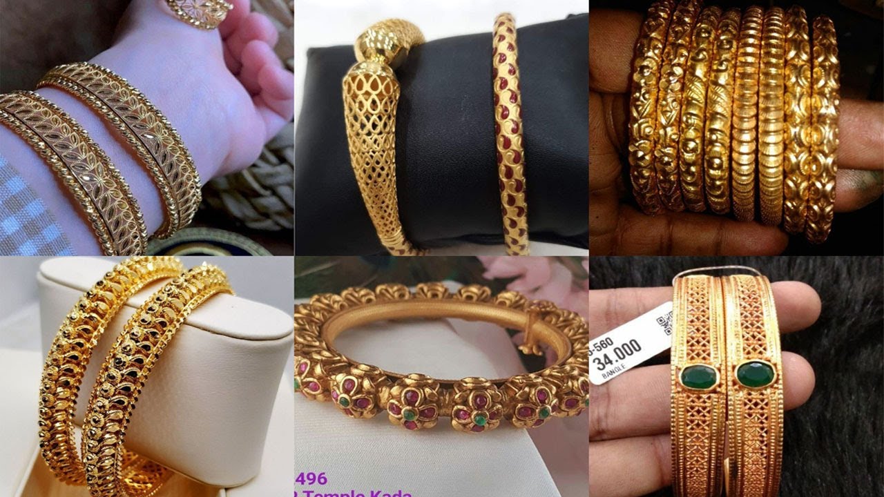 Top New and Trendy Gold Kangan Designs || Beautiful 22K Gold Karay ...