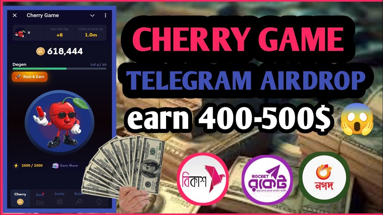Cherry Game Airdrop Launched | Cherry Game Withdrawal #cherrygame # ...