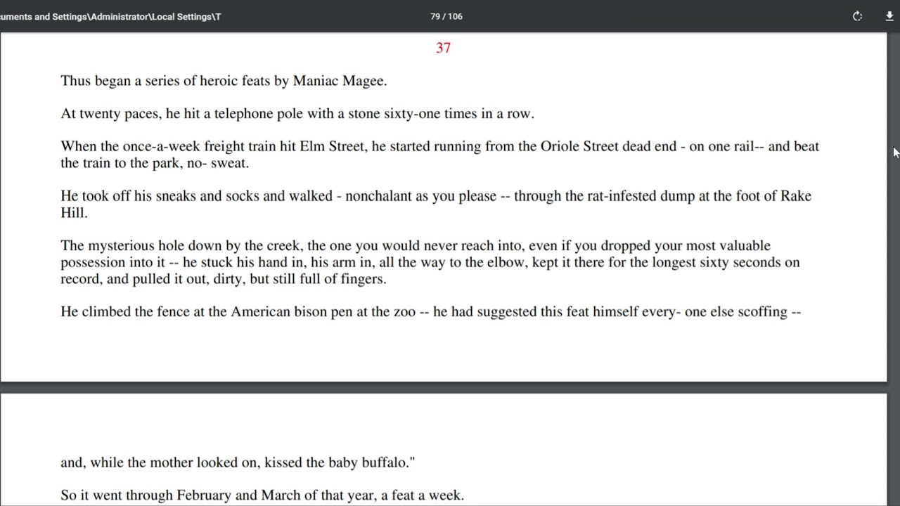 Maniac Magee Chapter 37 - YouTube