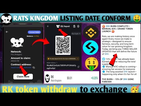 Rats Kingdom listing date conform 🥳 || Rk token withdraw to exchange 🤑 ...