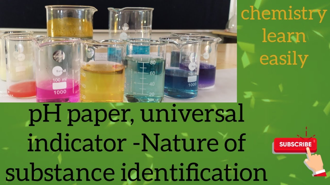 pH paper, universal indicator- Nature of substance identification - YouTube