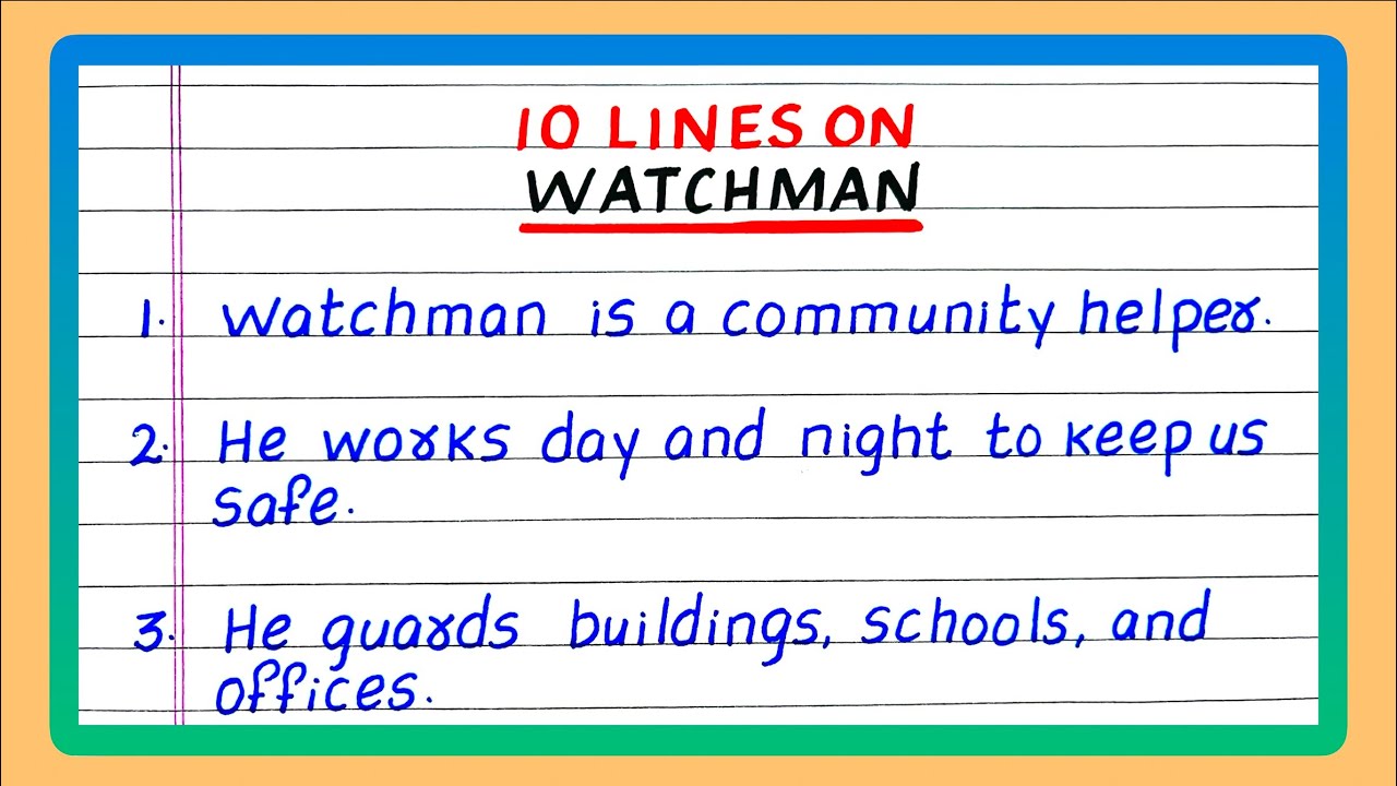 Few Lines on Watchman | 10 Lines on Watchman | Essay on Watchman ...