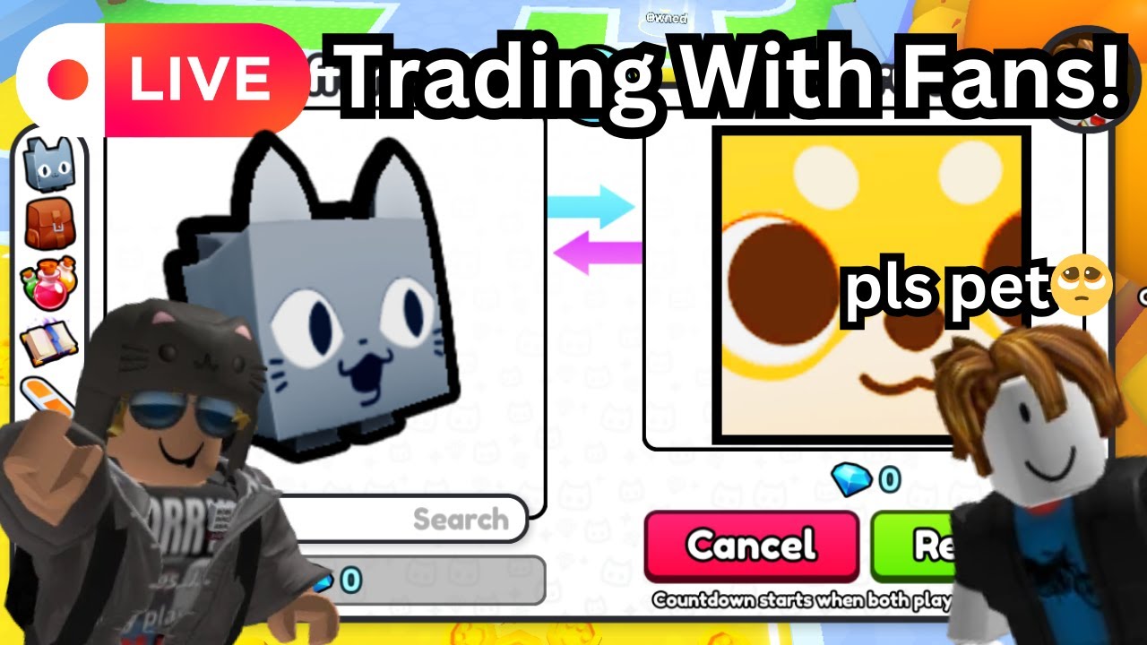 TRADING WITH FANS IN PET SIM 99 AND GIVEAWAYS! (🔴LIVE) (Pet Simulator ...