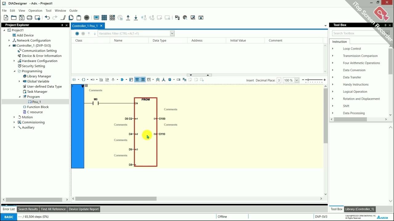 DELTA PLC DIA DESIGNER [ (FROM) INSTRUCTION ] PROGRAMMING - YouTube