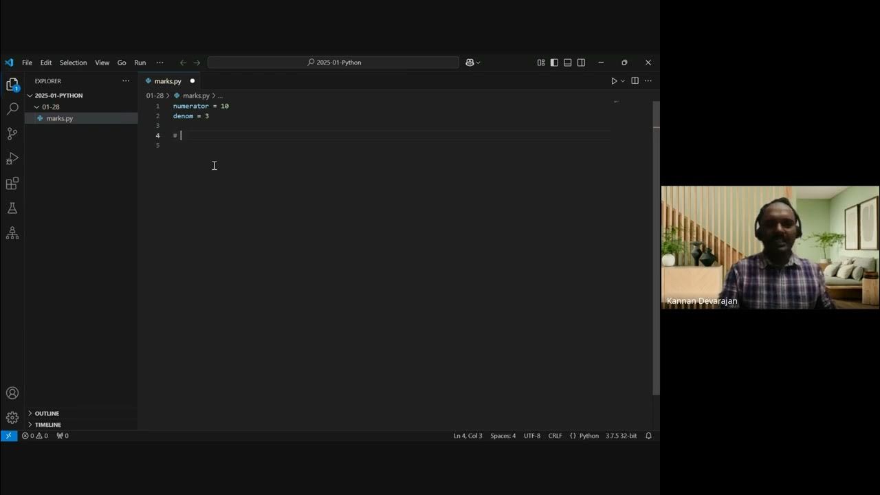 Python - Finding quotient and remainder of two numbers using modulus operator (in Tamil) - YouTube