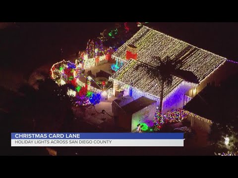 Holiday lights across San Diego | Christmas Card Lane - YouTube