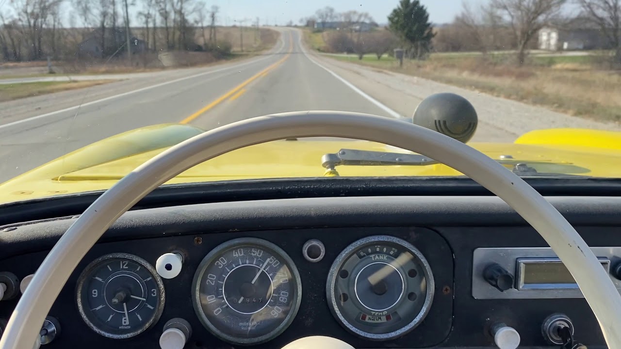 Yellow Amphicar highway driving in IA - YouTube