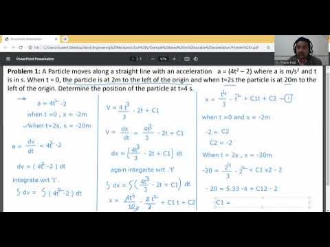 Problem 1 -Kinematics of linear motion/Example based on Variable acceleration/ Engineering ...