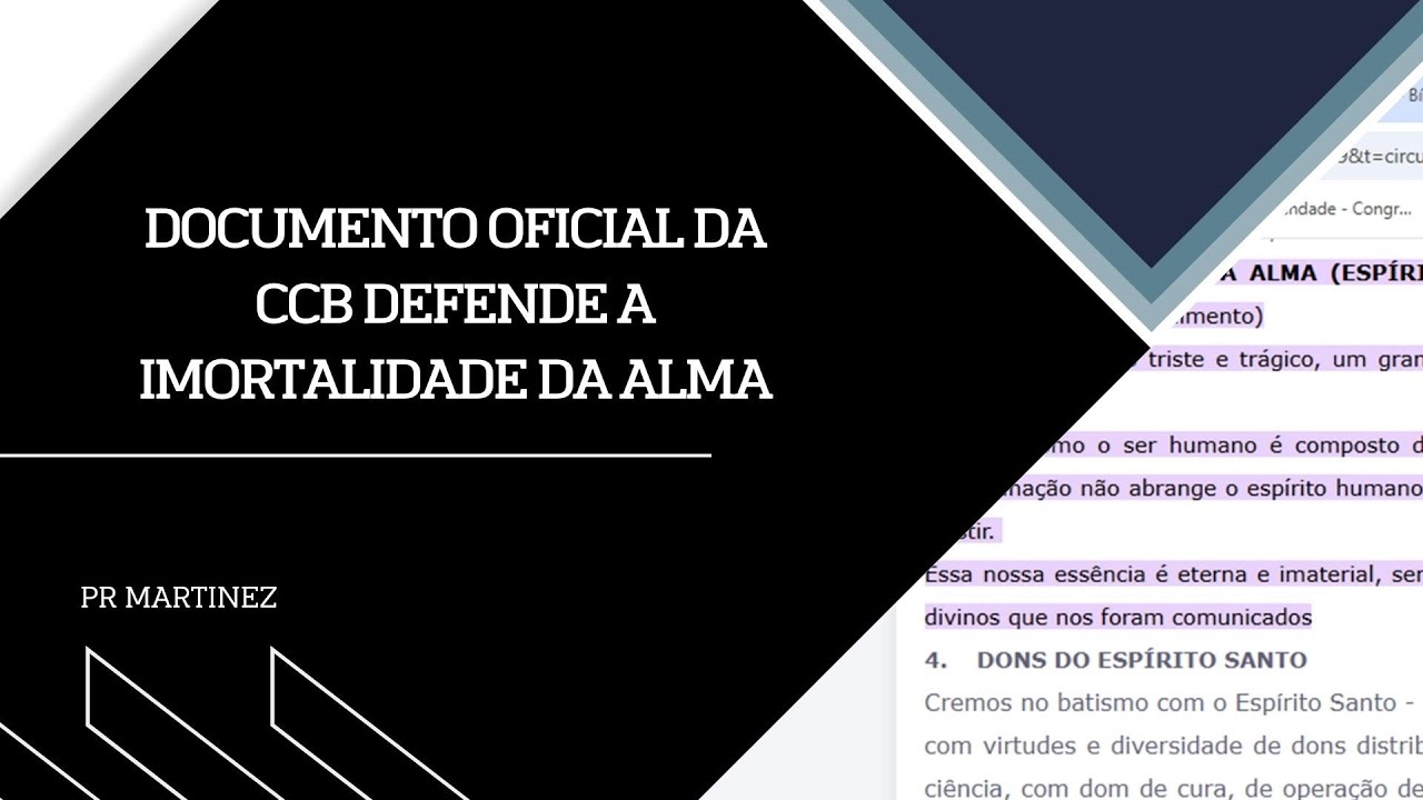 Documento Oficial da CCB defende a Imortalidade da Alma - YouTube