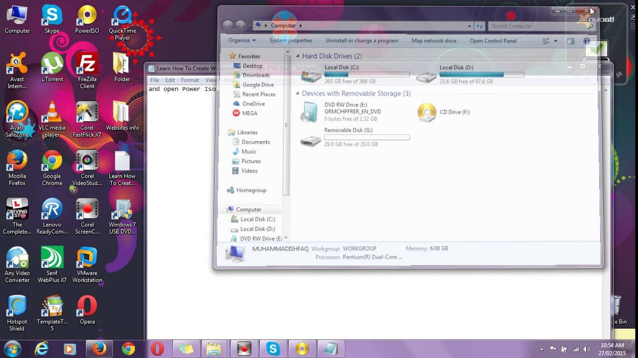 How to create Windows 7 ISO Image - YouTube