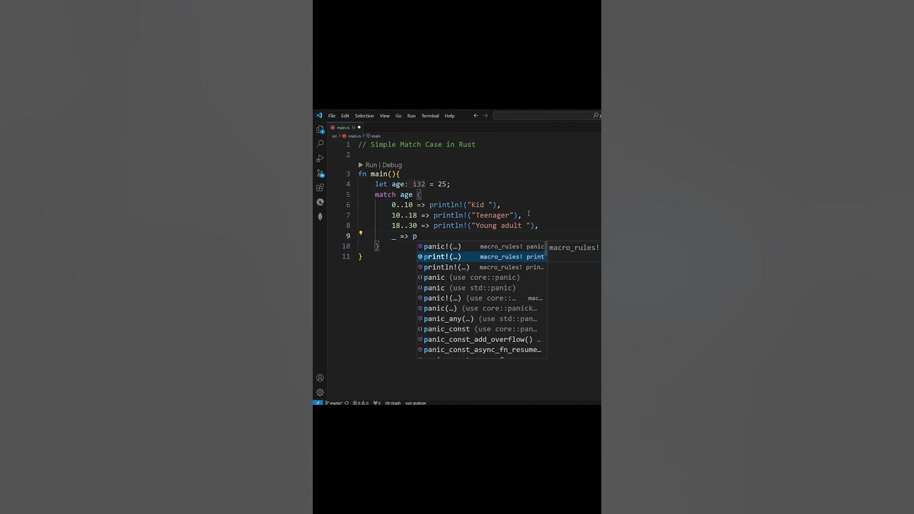 Match Case In Rust Rust Rustlang Rustprogramming Coding Youtube