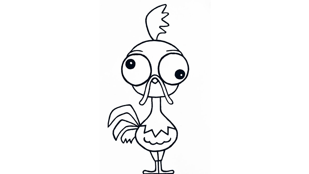 How to draw HeiHei || step by step || Disney Moana - YouTube