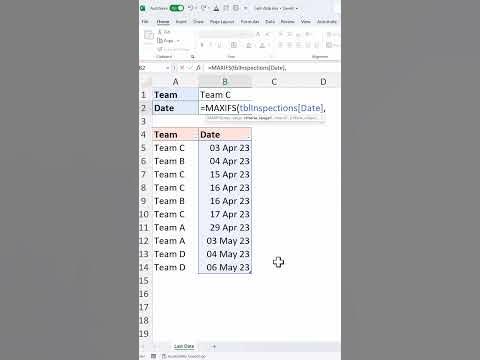 Find LAST Date Based on Criteria | Excel MAXIFS Function - YouTube
