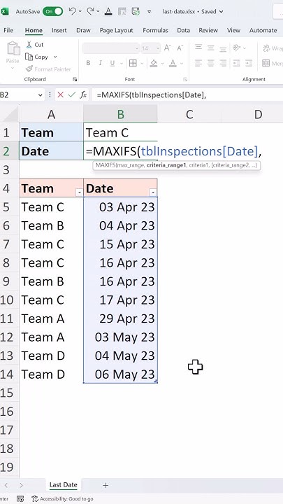 Find LAST Date Based on Criteria | Excel MAXIFS Function - YouTube