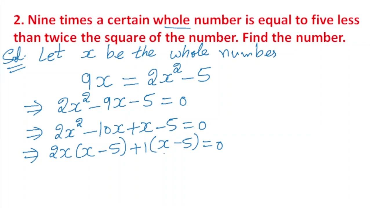 Nine times a certain number is equal to five less than than twice the ...