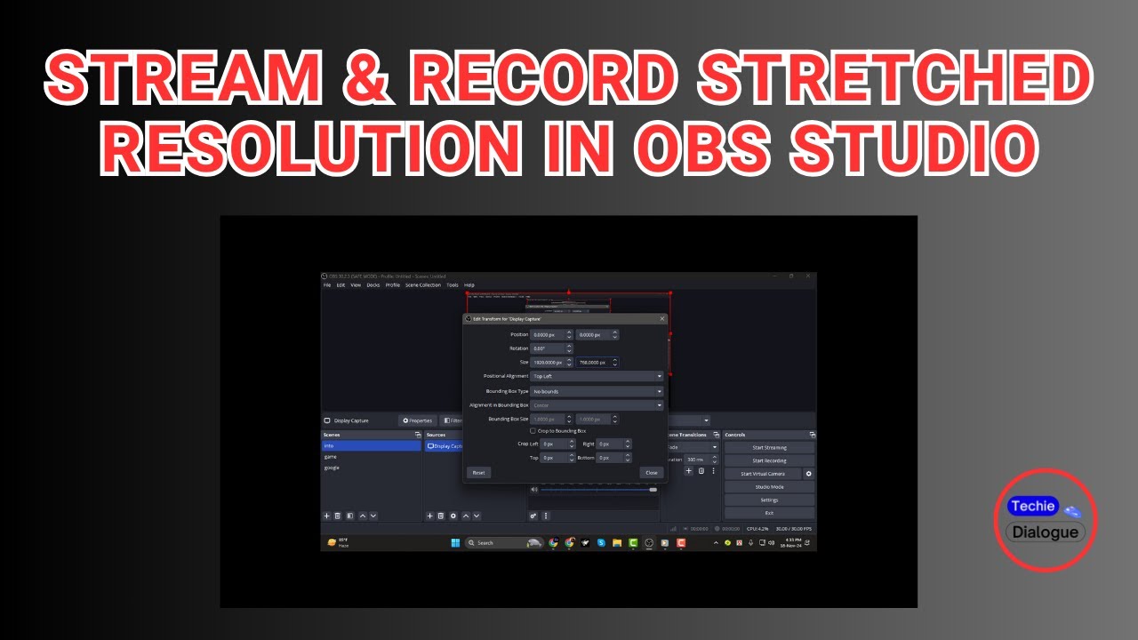 How to Stream & Record Stretched Resolution in OBS Studio - YouTube