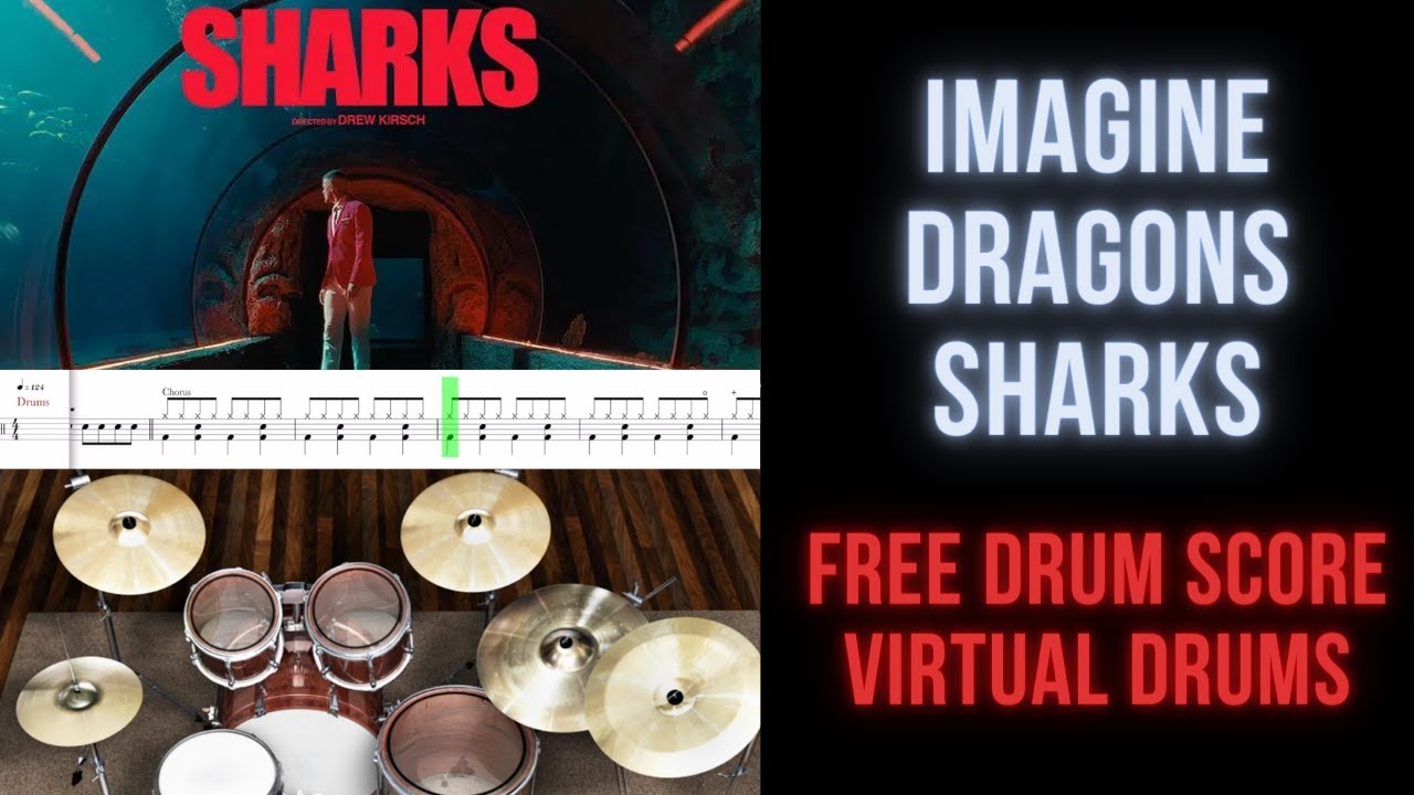 Imagine Dragons - Sharks (Drum Transcription Sheet Music Score, Virtual ...