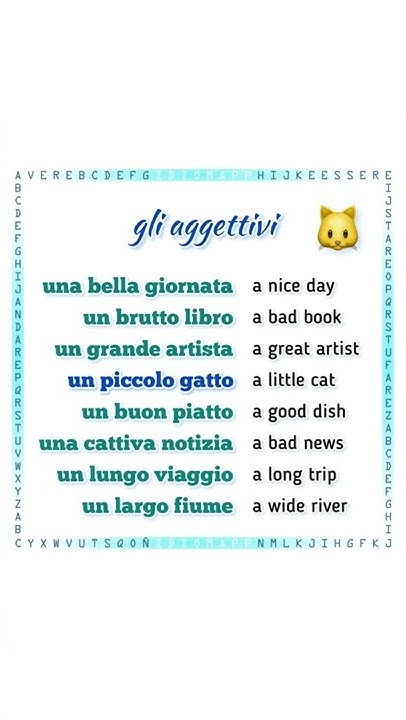 🇮🇹 gli aggettivi - adjectives - Italian for beginners - YouTube