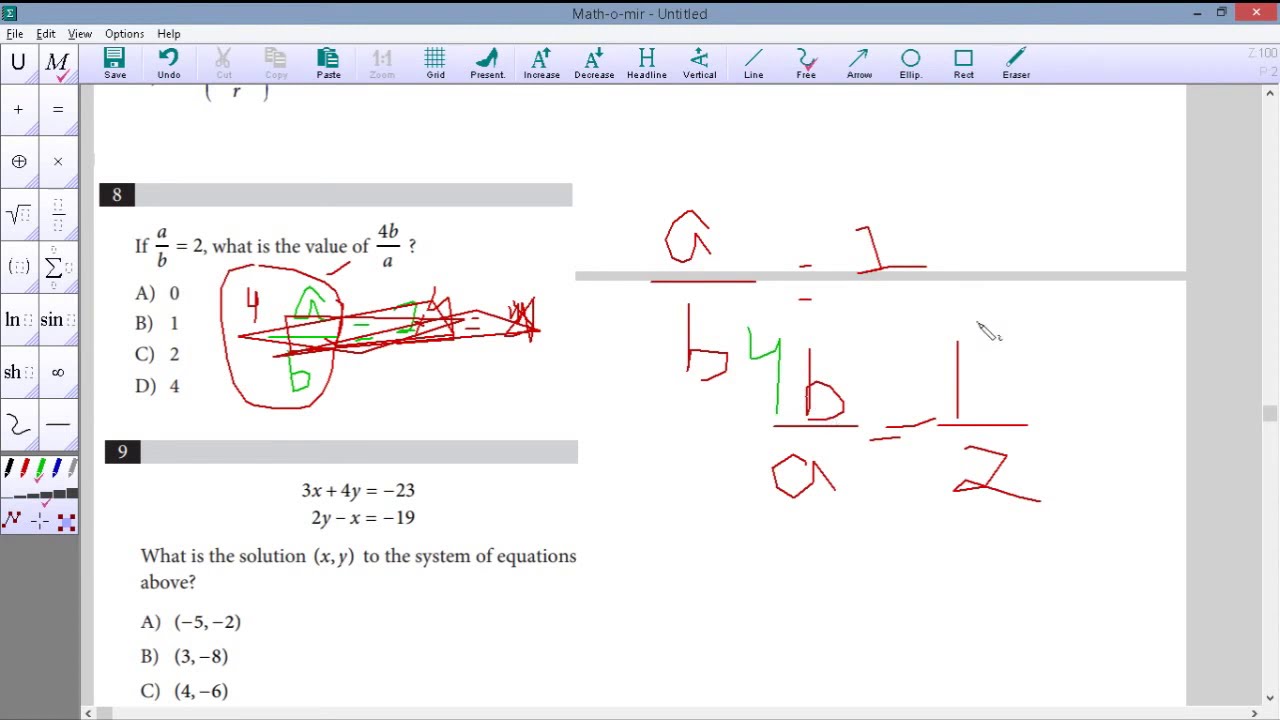 Resolução de questões SAT MATEMATICA(sat by college board) - YouTube