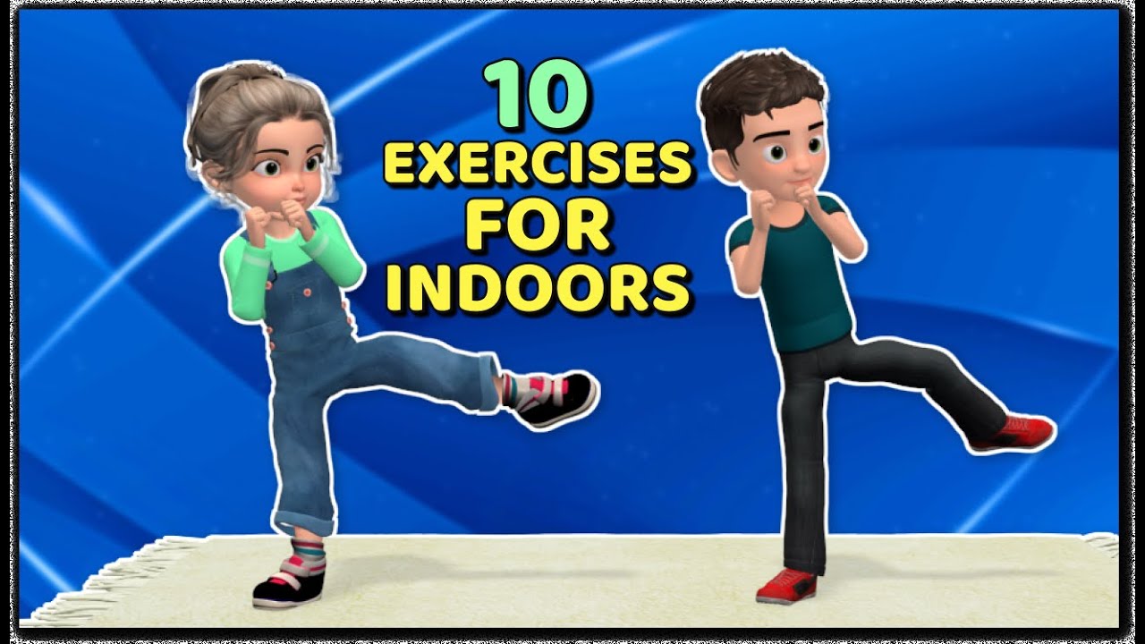 10 FUN FAMILY EXERCISES FOR INDOORS - KIDS WORKOUT - YouTube