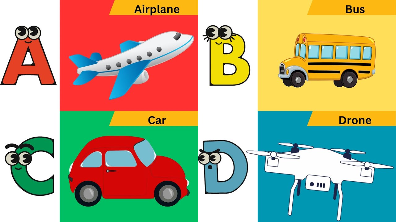 ABC Vehicles Song 🚗 ️ | Learn A to Z Vehicles with Fun Rhymes for Kids ...