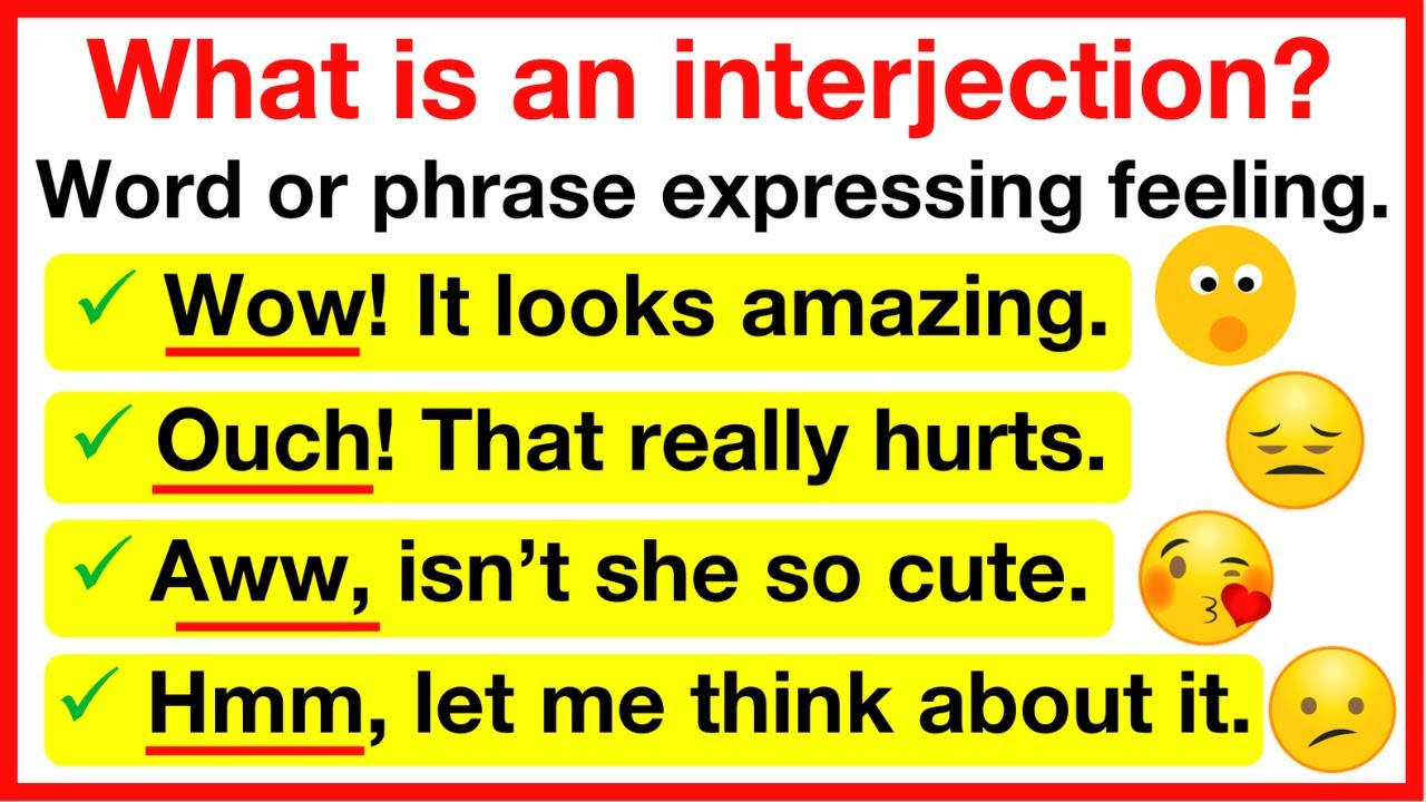 INTERJECTIONS 🤔 | What is an interjection? | Learn with examples ...