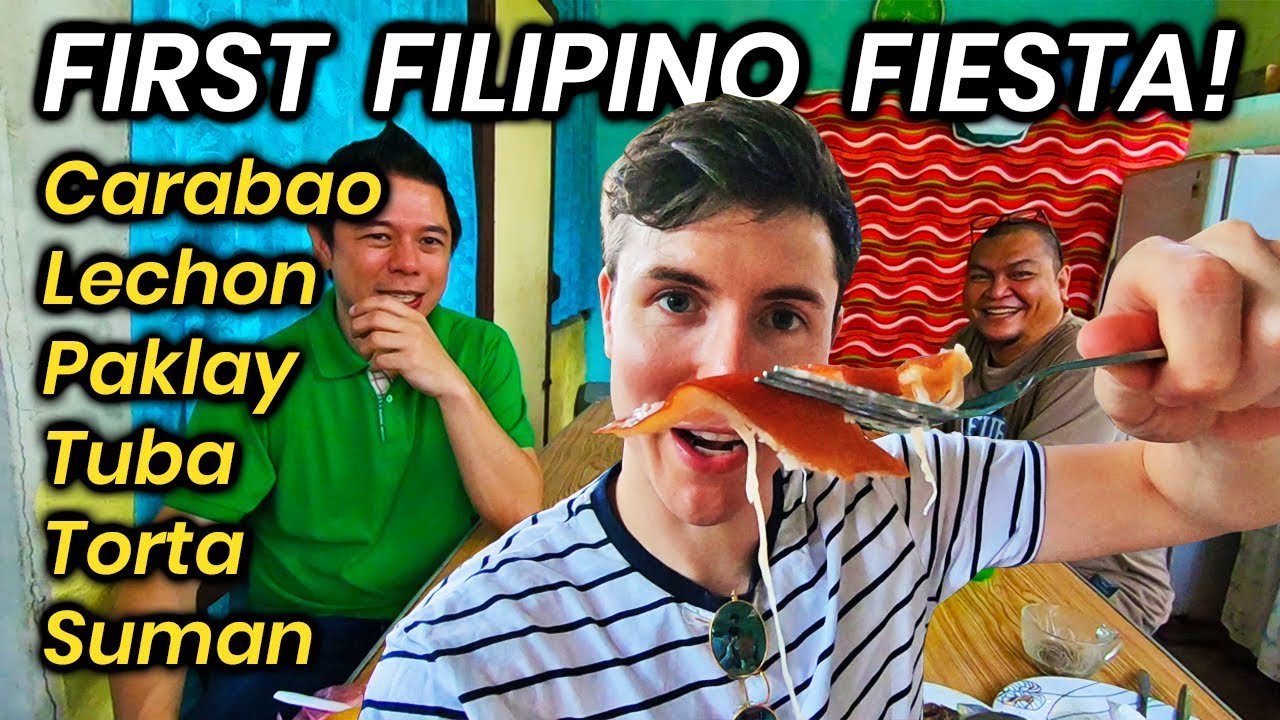 My FIRST Filipino FIESTA! Eating FILIPINO FOOD with Locals in BOHOL ...