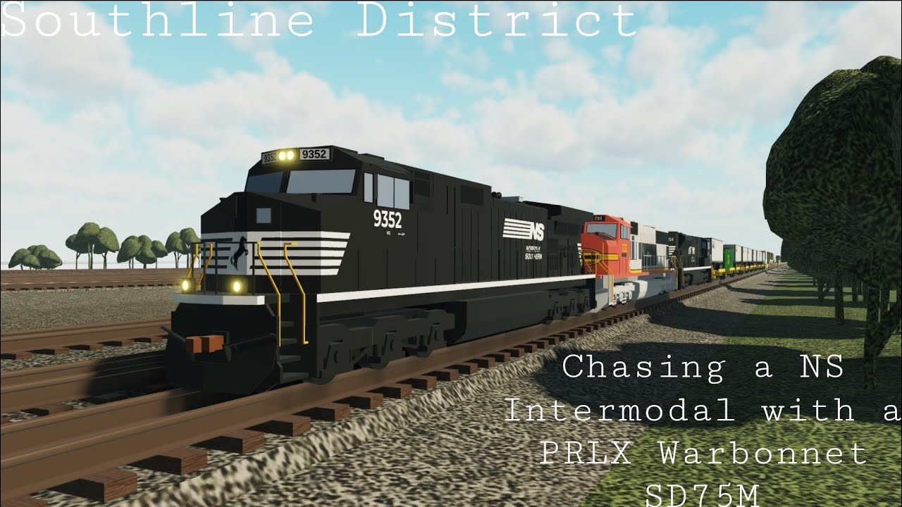 Chasing a NS Intermodal with a PRLX Warbonnet SD75M in Southline ...