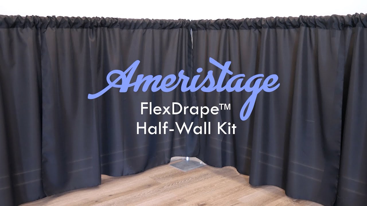 Ameristage FlexDrape Adjustable Back Drop Half-Wall Kit - StageDrop ...