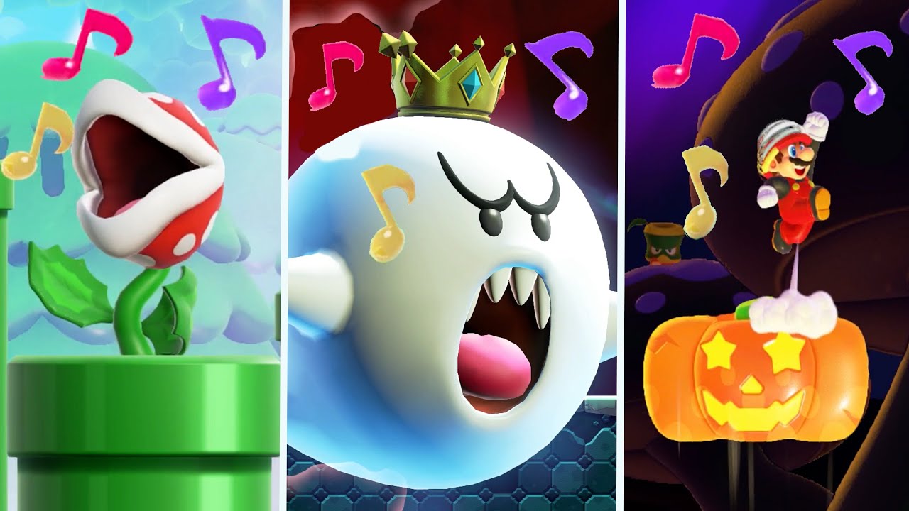 Super Mario Bros Wonder All Funny Singing & Dancing Enemies & Levels ...
