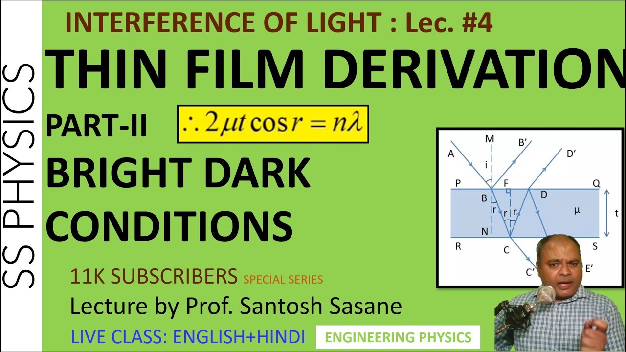 Lec. #4 Engg. Physics: Interference: Thin uniform thickness film ...