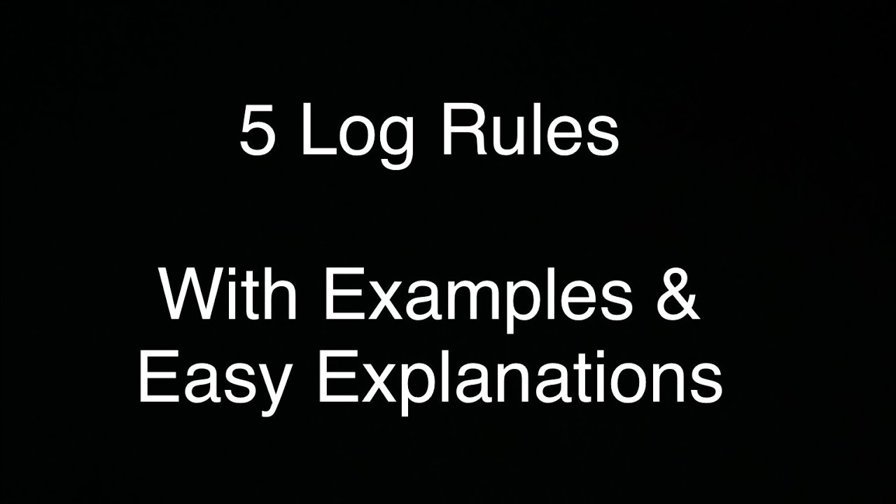 Basic Logarithmic rules that you’ll find useful! - YouTube