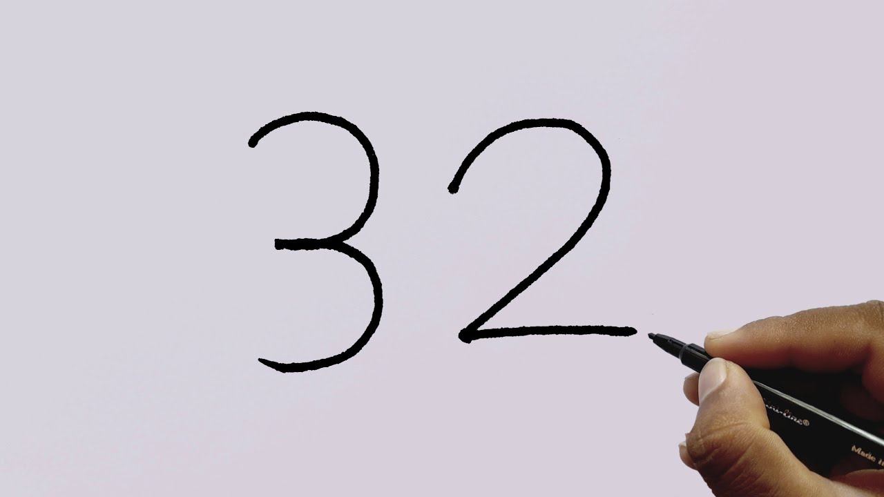 How To Draw A Rabbit From 32 Number l Drawing Pictures l Rabbit Drawing ...