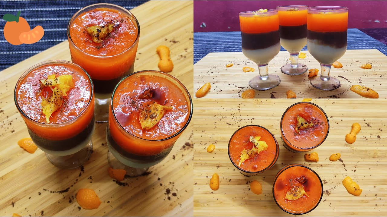 Orange Delight|3 layer Pudding recipe|Vanilla Choco Orange Pudding|Easy ...
