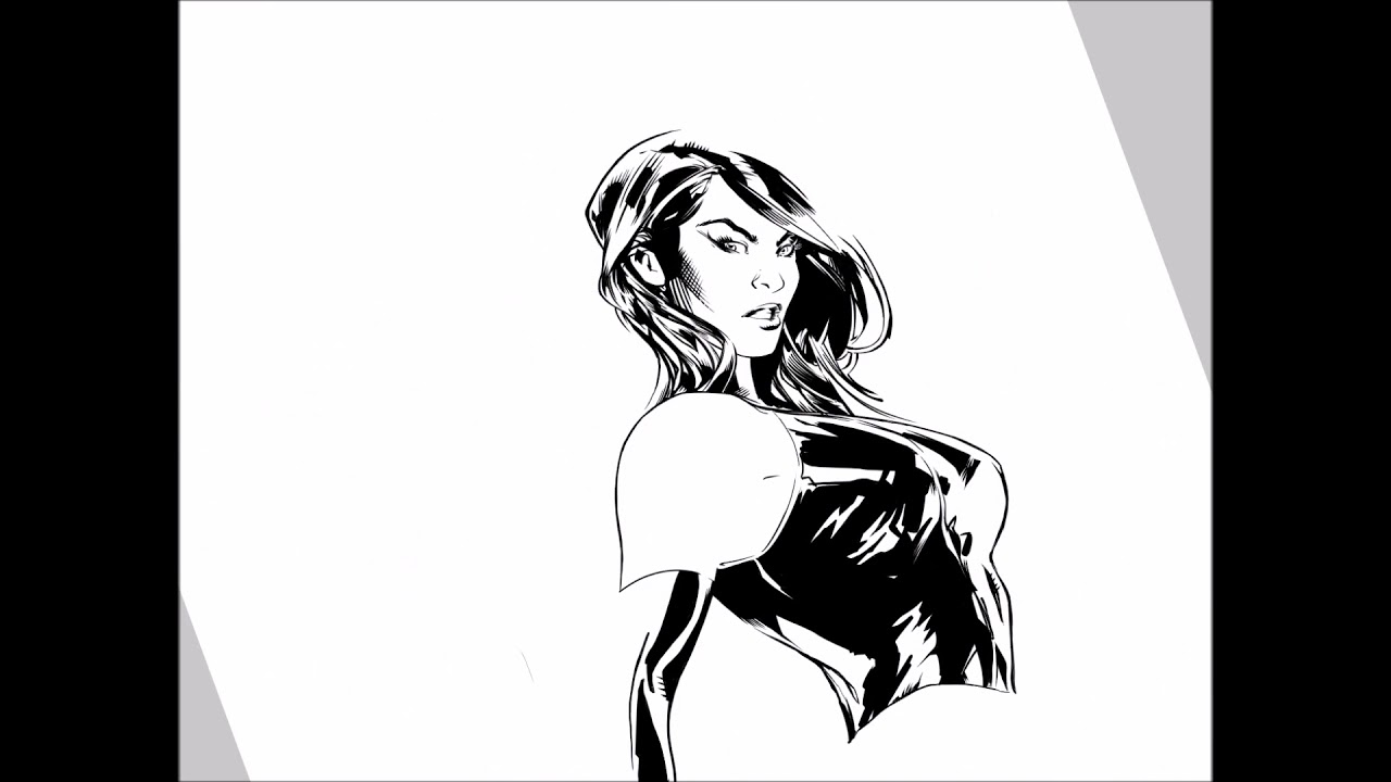 Digital Inking on Terry Dodson's Pencil Cover Art - YouTube