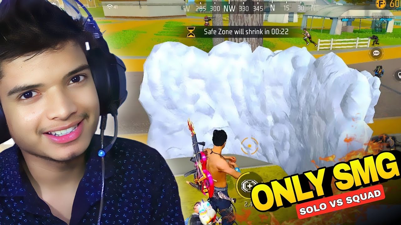 ONLY SMG GUN CHALLENGE SOLO VS SQUAD GAMEPLAY - FREE FIRE - YouTube