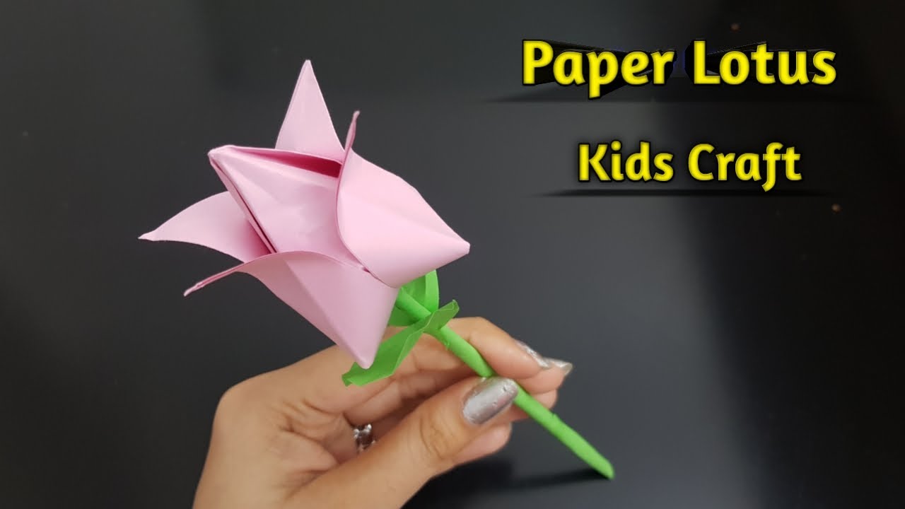 How to make Lotus Flower | Origami Paper Lotus Flower | Kids Craft ...