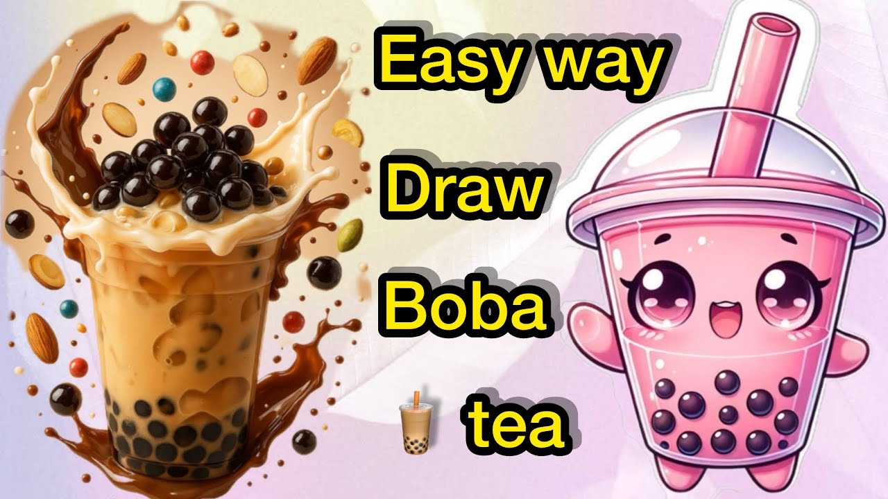 How To Draw Bubble Tea Explosion Folding Surprise // easy drawing ...