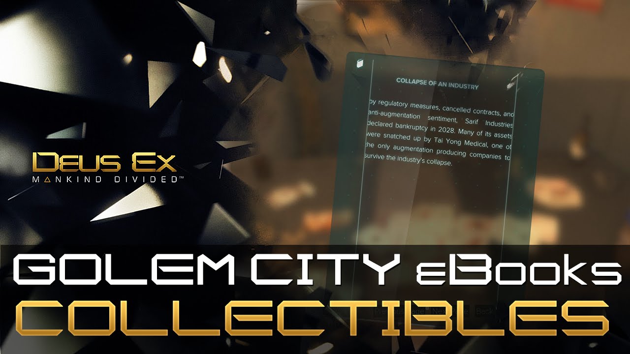 All Golem City eBooks Location Guide in Deus Ex Mankind Divided - YouTube