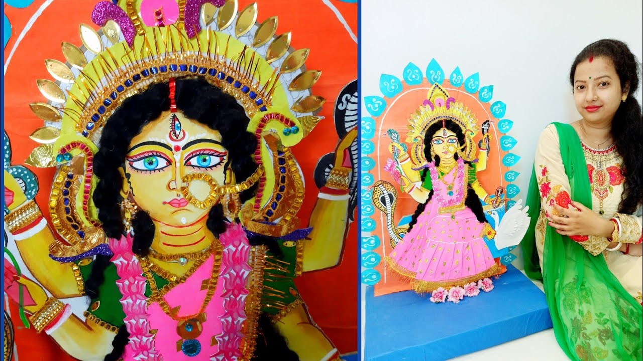 How to make Maa manasa idol/Maa manasa thakur banano/Nag devi/murti ...