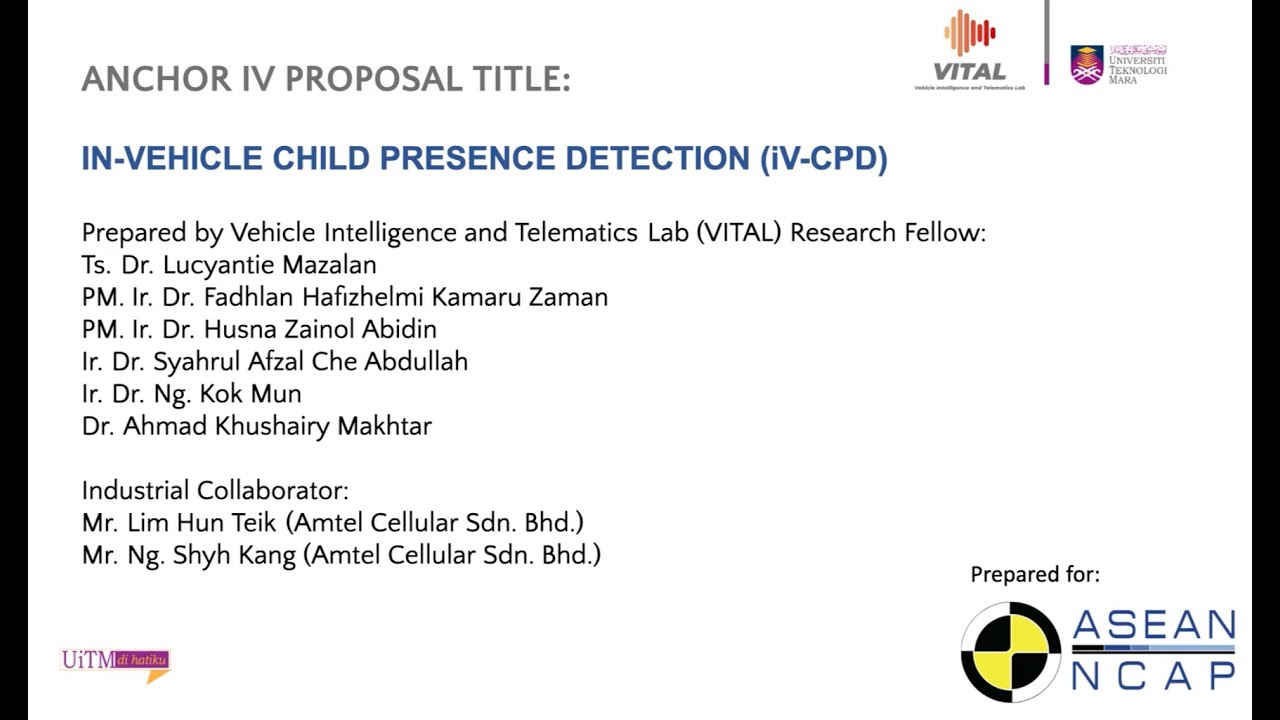 ASEAN NCAP GRANT: In-Vehicle Unattended Child Presence Detection (iV ...