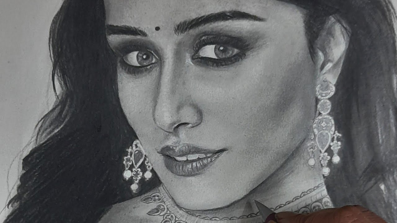 Drawing Realistic Woman Portrait|| Drawing By Rebelkalakar - YouTube