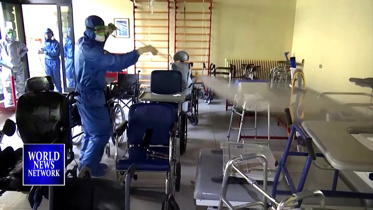 Russian army doctors disinfect rest homes in Brescia, as part of ...