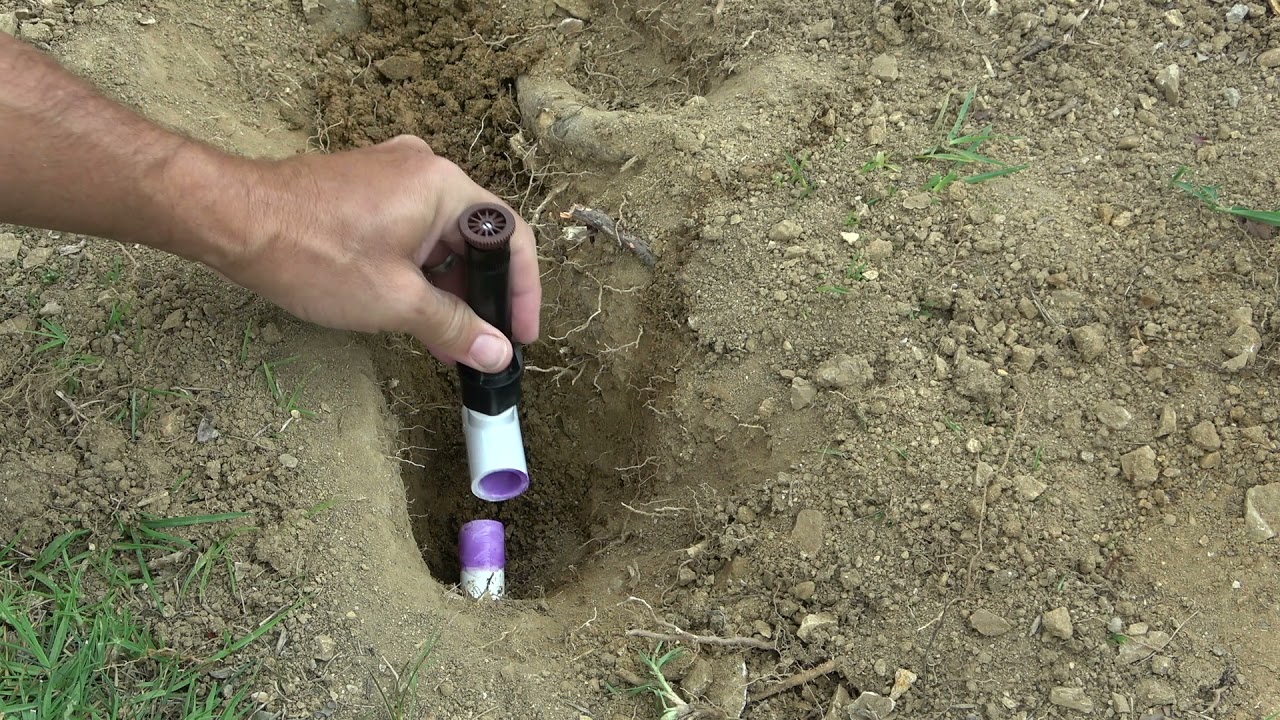 Installing Orbit 10'-12' 0º-360º Shrub Sprinklers - YouTube