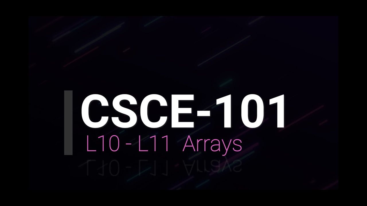 L10 - L11 Arrays - YouTube