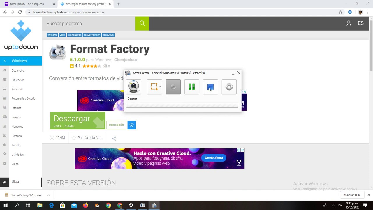 Hacer videotutoriales con captura de pantalla usando Format Factory - YouTube
